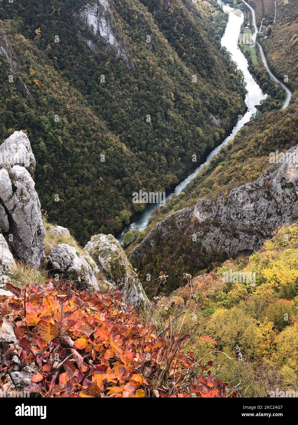 The breathtaking scene of the mountain gorge landscape, vertical Stock ...