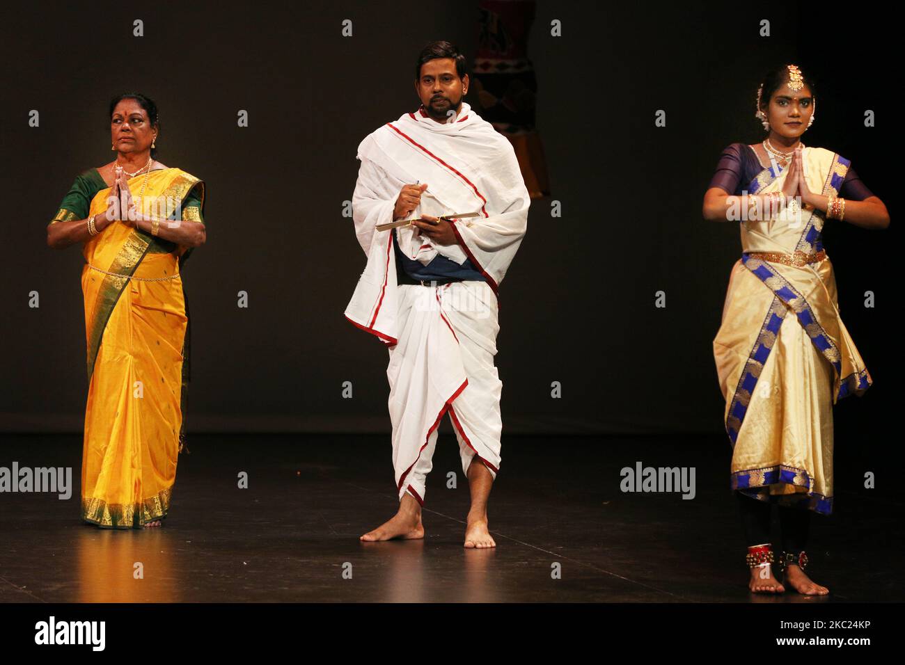 Tamils perform a skit depicting the pillars of traditional Tamil Hindu ...