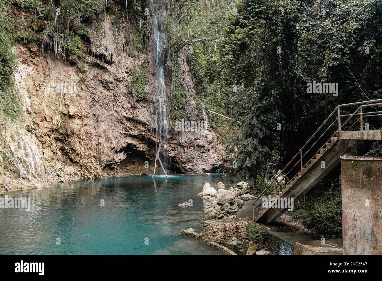 A scenic view of Kawasan Falls Canyoneering Badian Cebu Philippines ...
