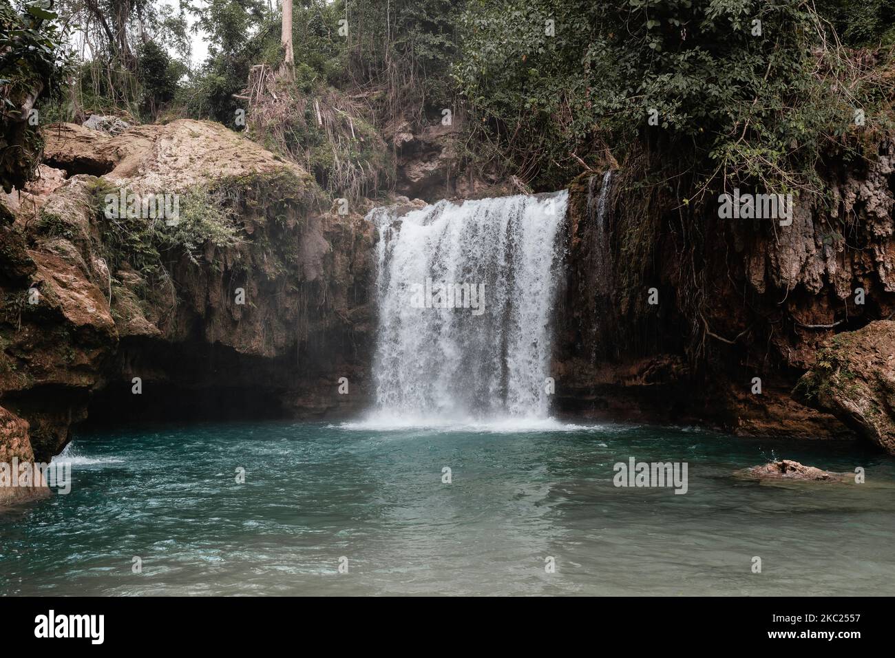 A Scenic view of Kawasan Falls Canyoneering Badian Cebu Philippines ...