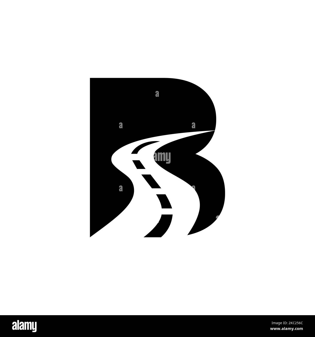 Initial Letter B Road Logo For Travel And Transportation Sign Vector ...