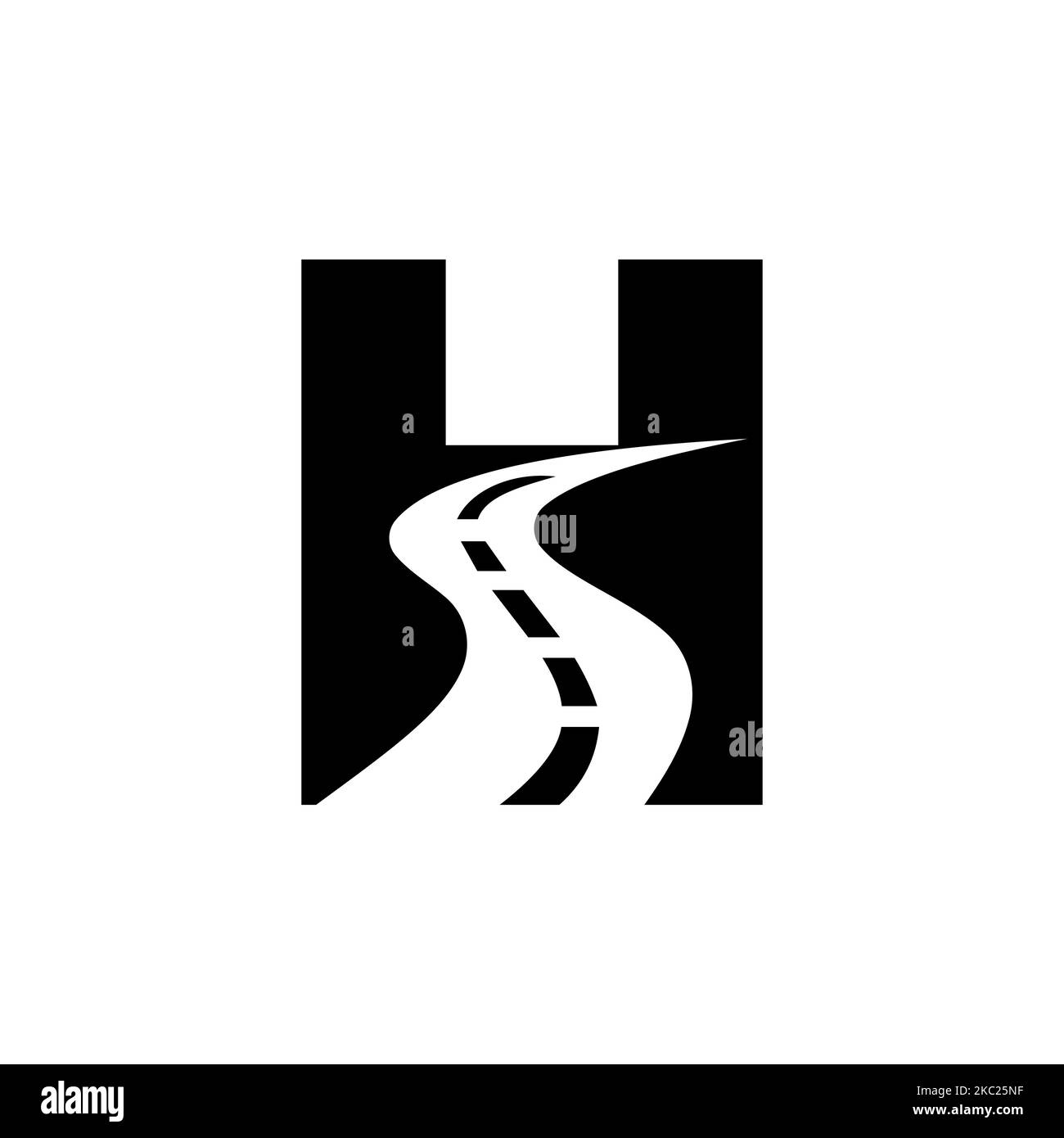 Initial Letter H Road Logo For Travel And Transportation Sign Vector ...