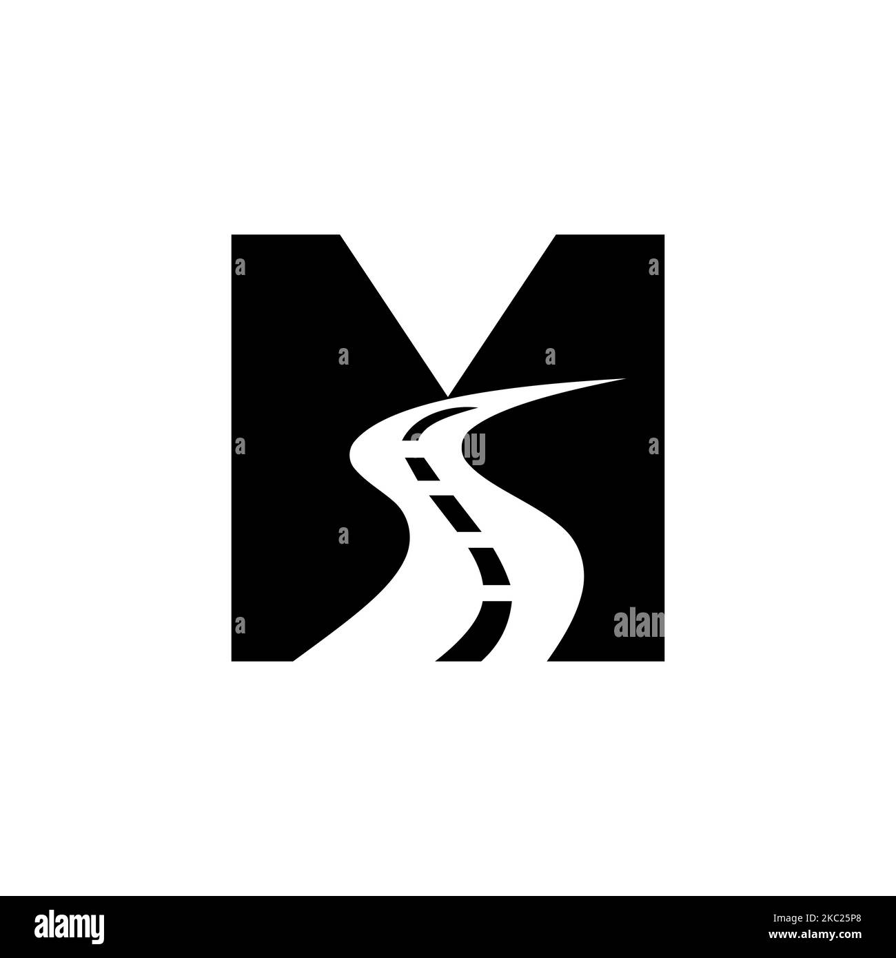 Initial Letter M Road Logo For Travel And Transportation Sign Vector ...