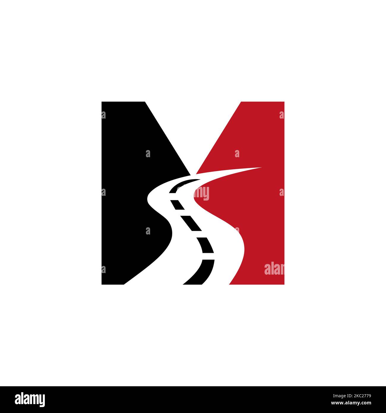 Initial Letter M Road Logo For Travel And Transportation Sign Vector ...