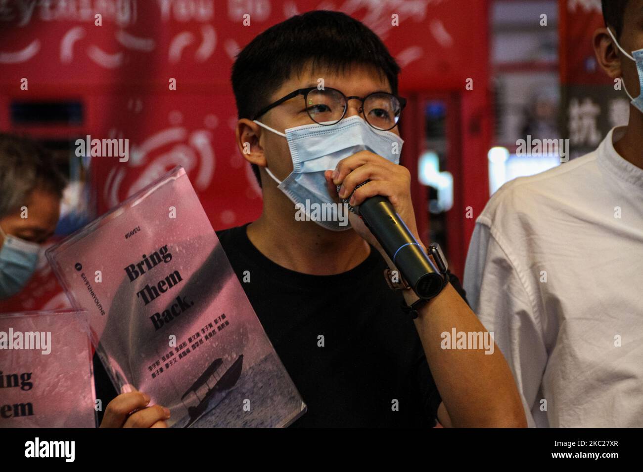 Hong Kong activist Joshua Wong addresses the press to support 12 Hong ...