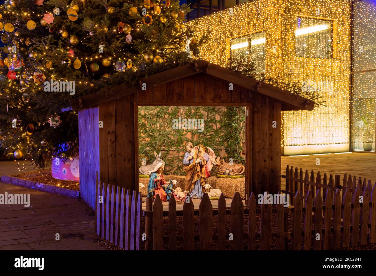 Meran(o) South Tyrol Italy - 06 January 2020 Nativity scene with ...