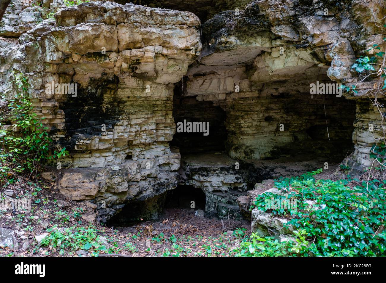 Inside the Pulo di Molfetta, a karst sinkhole, near the caves during ...