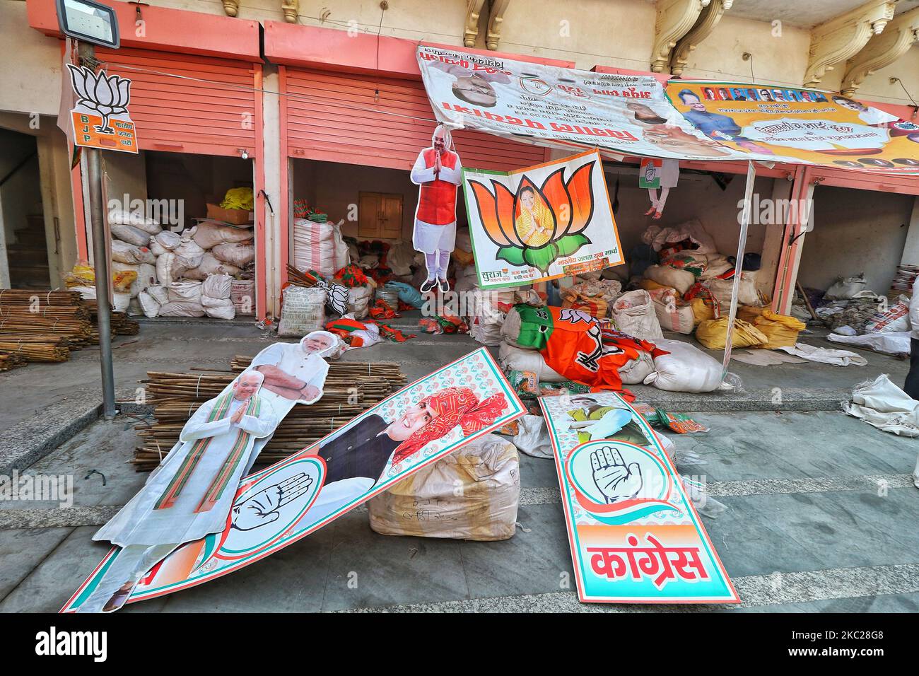 Election campaign material of various political parties hi-res stock ...