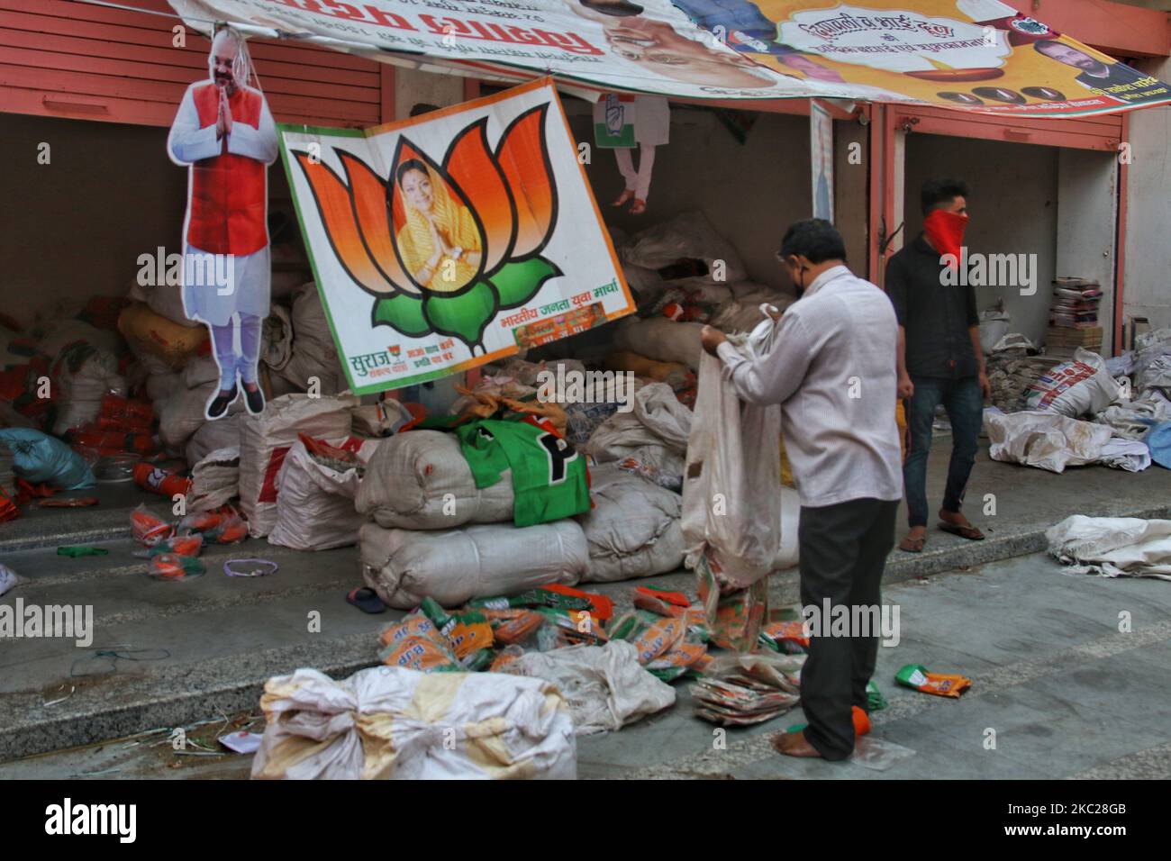 Election campaign material of various political parties hi-res stock ...