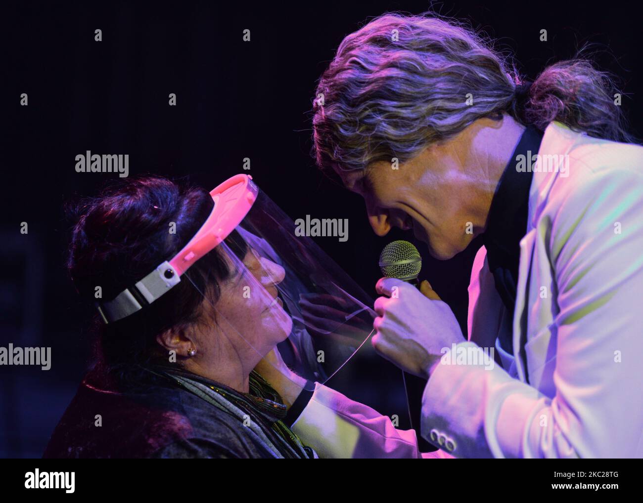 Actor Grzegorz Lukawski performing during a media rehearsal of 'Ameri ...