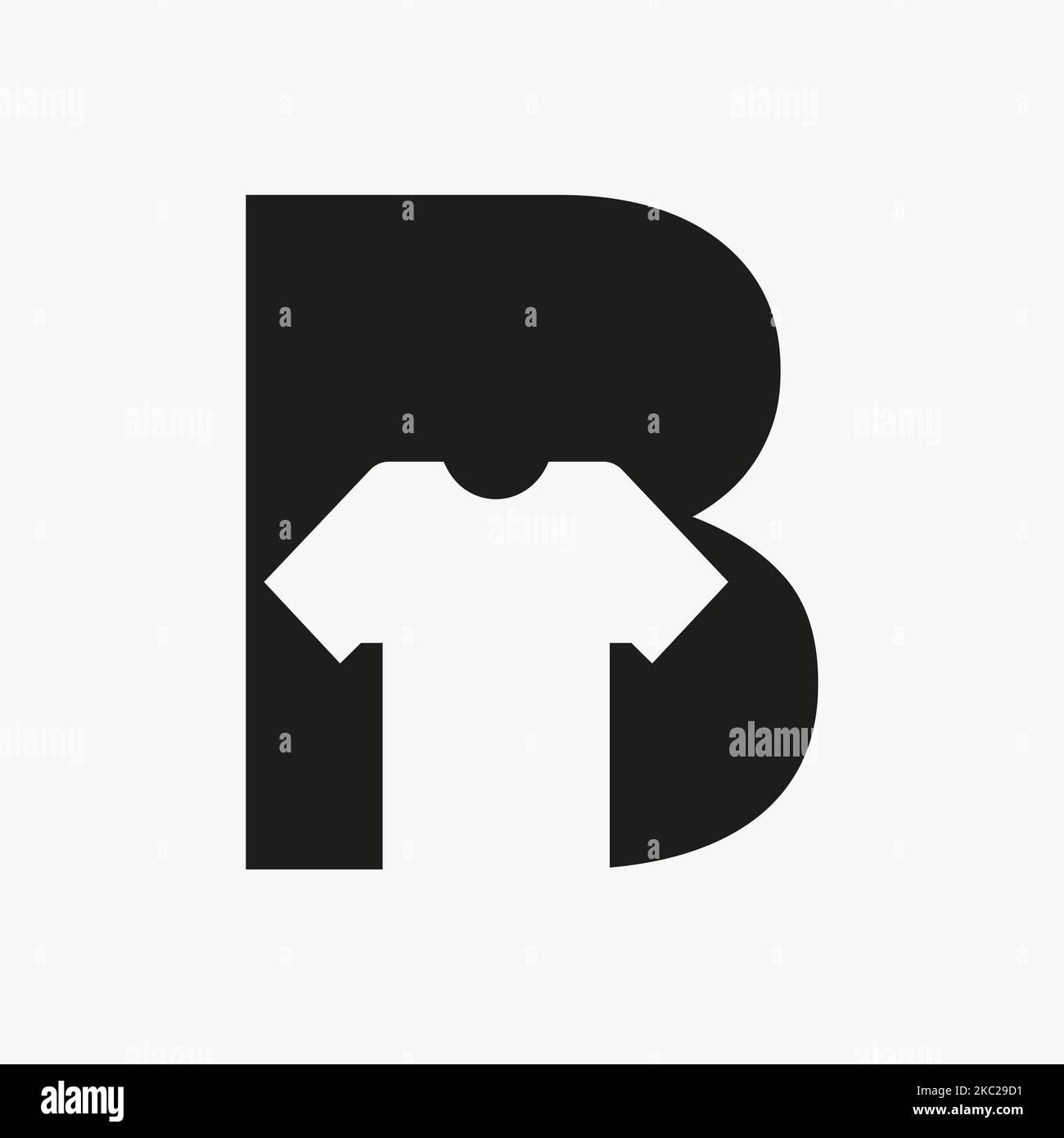 Letter B Logo Concept With T Shirt Vector Template For Garments And ...
