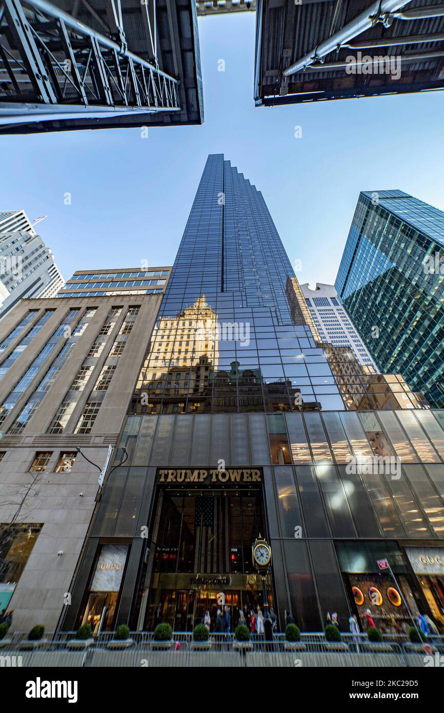 Trump Tower in New York city in the USA. The 58-floor skyscraper at ...