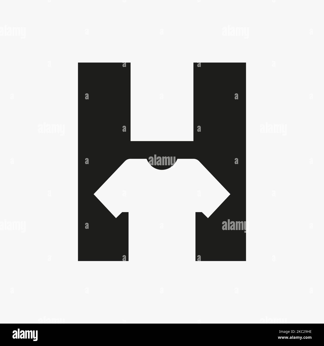 Letter H Logo Concept With T Shirt Vector Template For Garments And ...