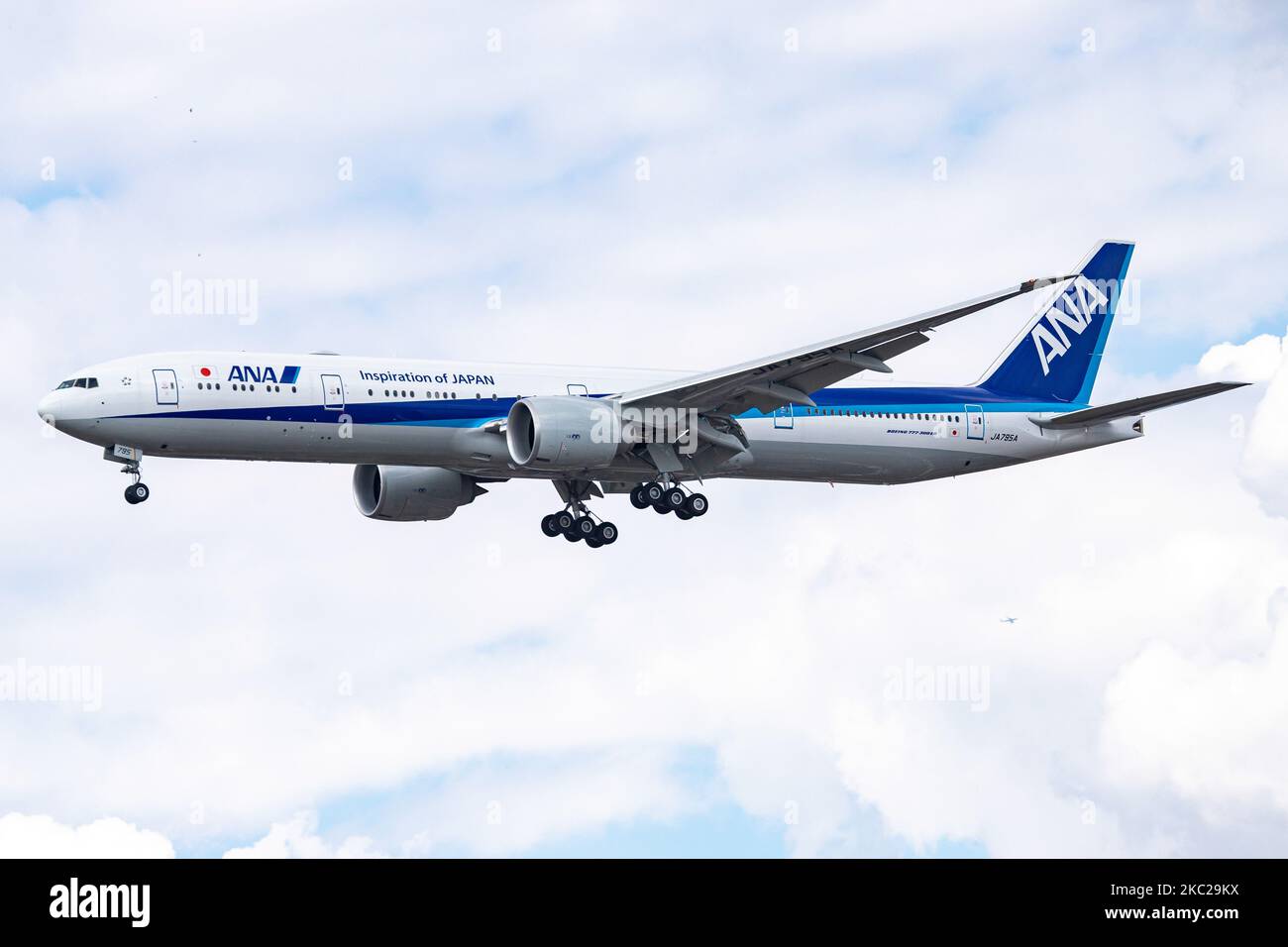 All Nippon Airways Boeing 777-300ER aircraft as seen on final approach ...