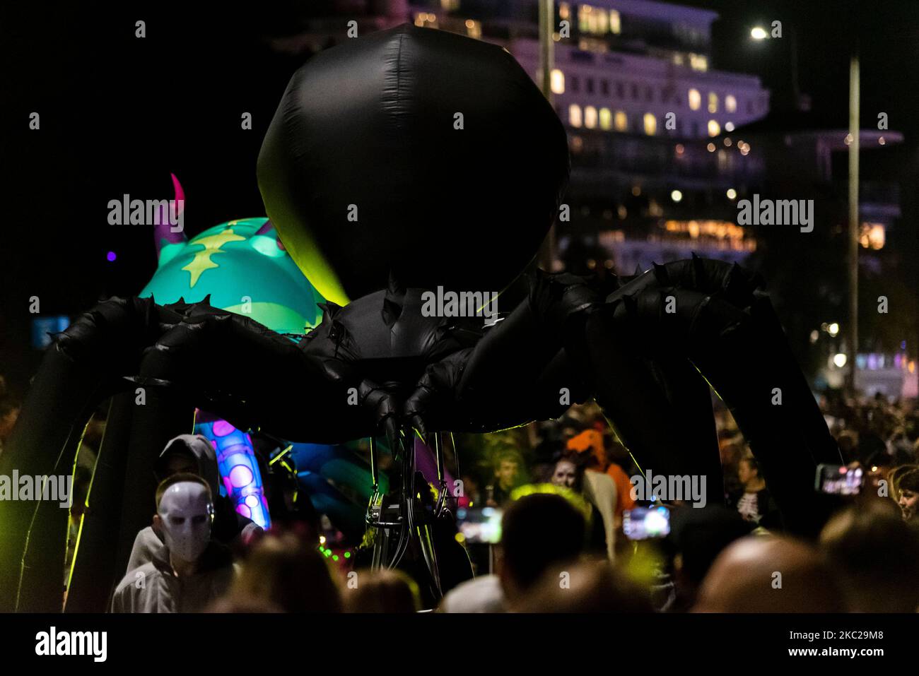 Giant spider puppet at the Halloween Parade in Southend on Sea, Essex ...