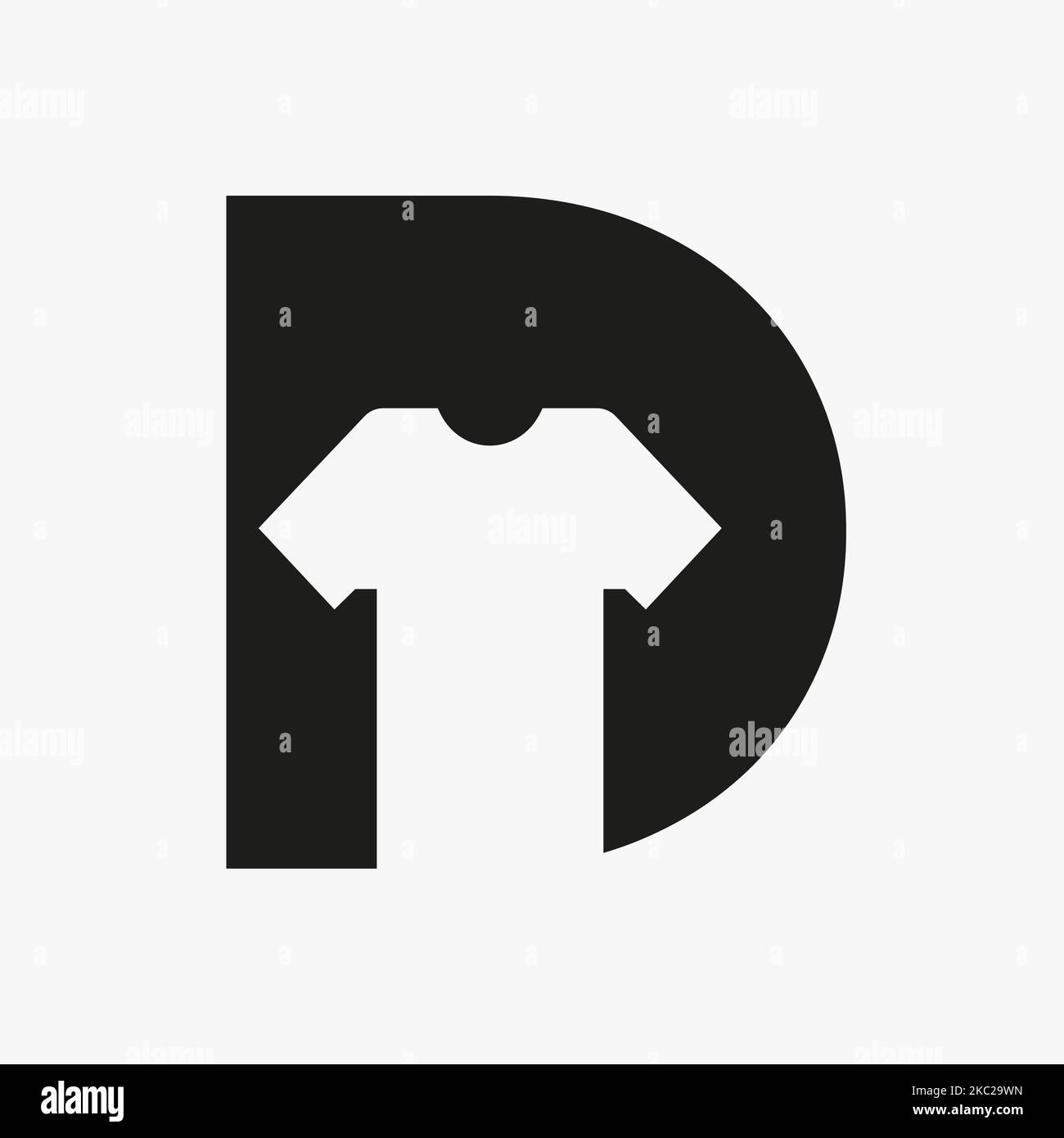 Letter D Logo Concept With T Shirt Vector Template For Garments And ...