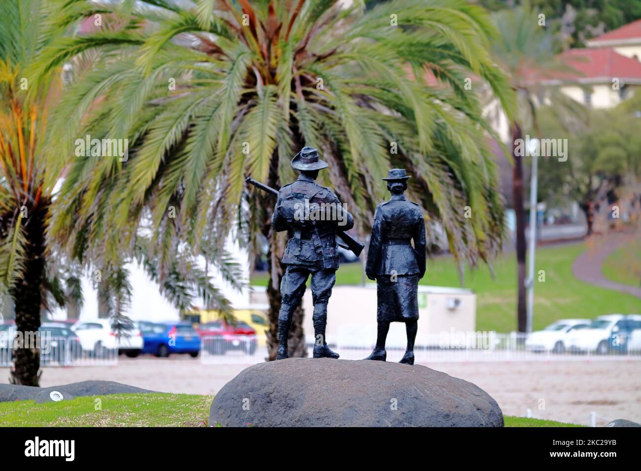 A statue of fighters outside of the Adelaide museum in Australia Stock ...