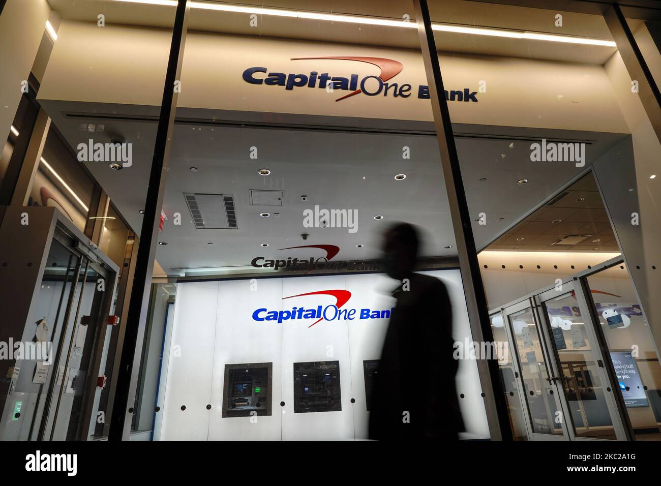 A view of a Capital One Bank branch. New York City continues Phase 4 of ...