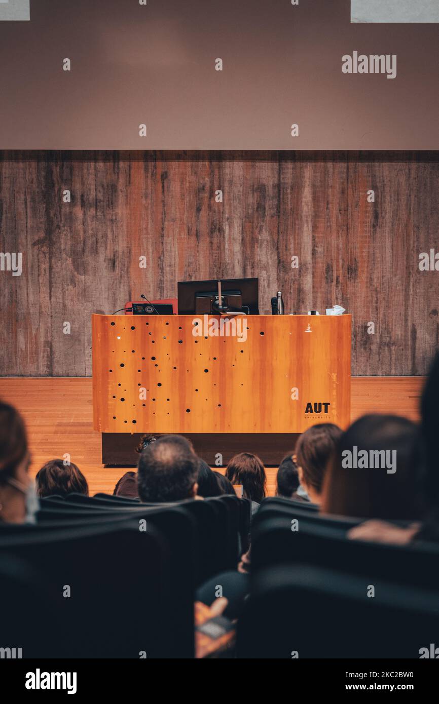A vertical shot of the AUT Auckland University of Technology Lecture ...