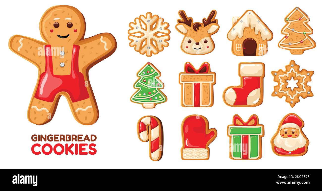 Homemade gingerbread star cookies Stock Vector Images - Alamy