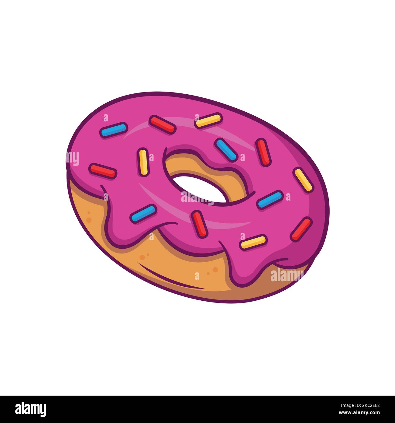 Glazed donut. Vector illustration in flat cartoon style Stock Vector Image & Art - Alamy
