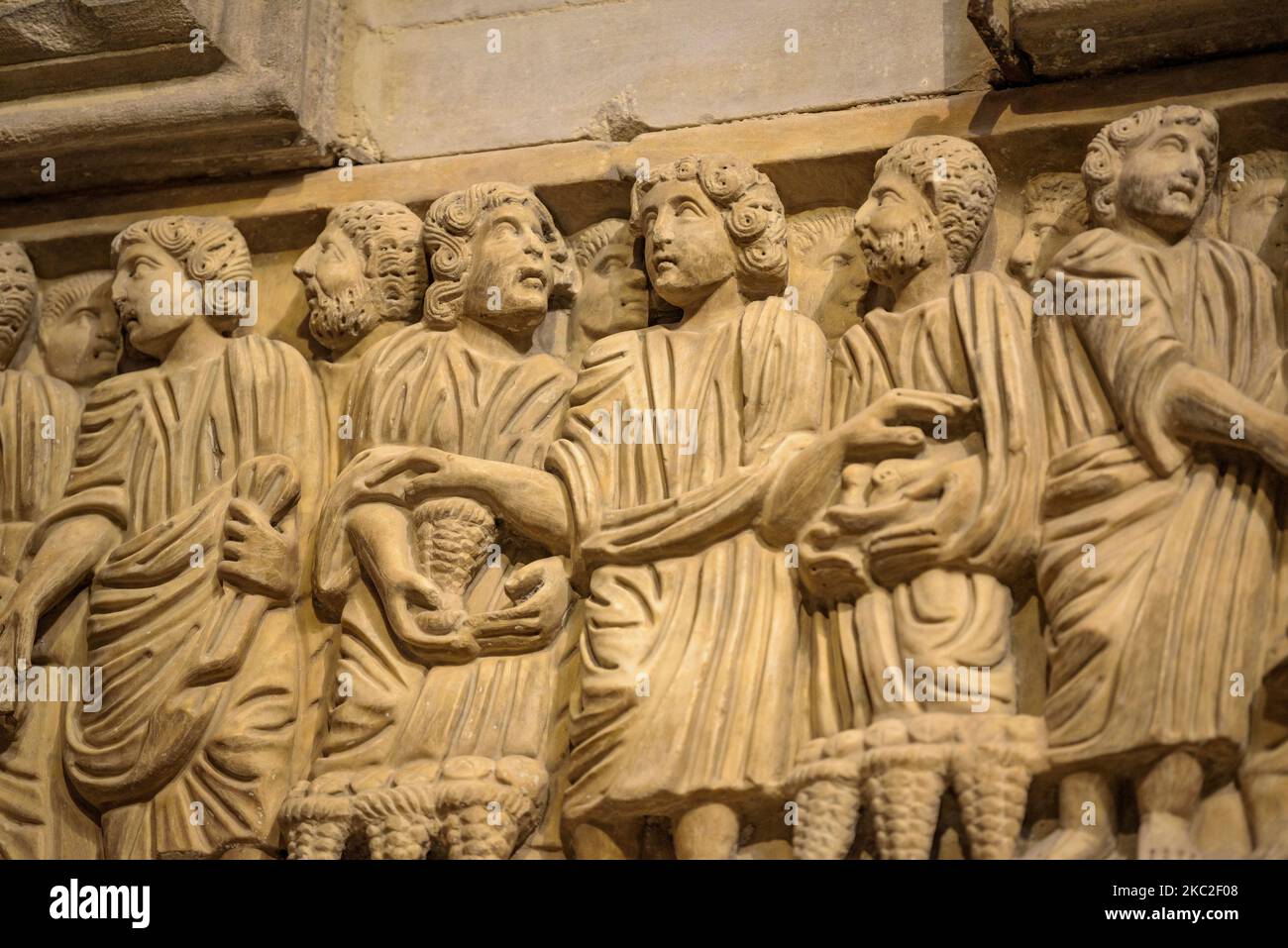 Roman sarcophagi from the 3rd-4th centuries AD inside the basilica of ...