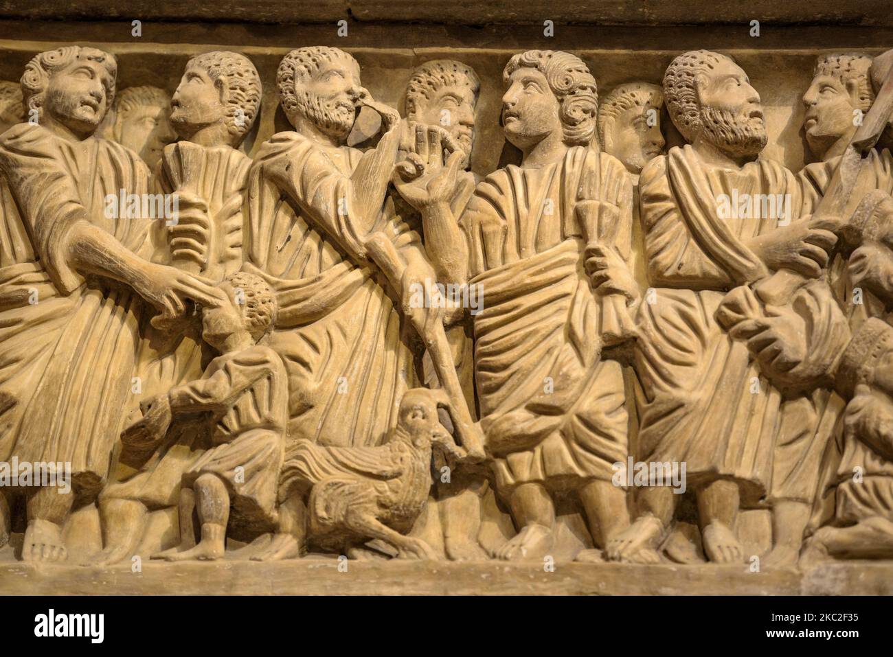 Roman sarcophagi from the 3rd-4th centuries AD inside the basilica of ...