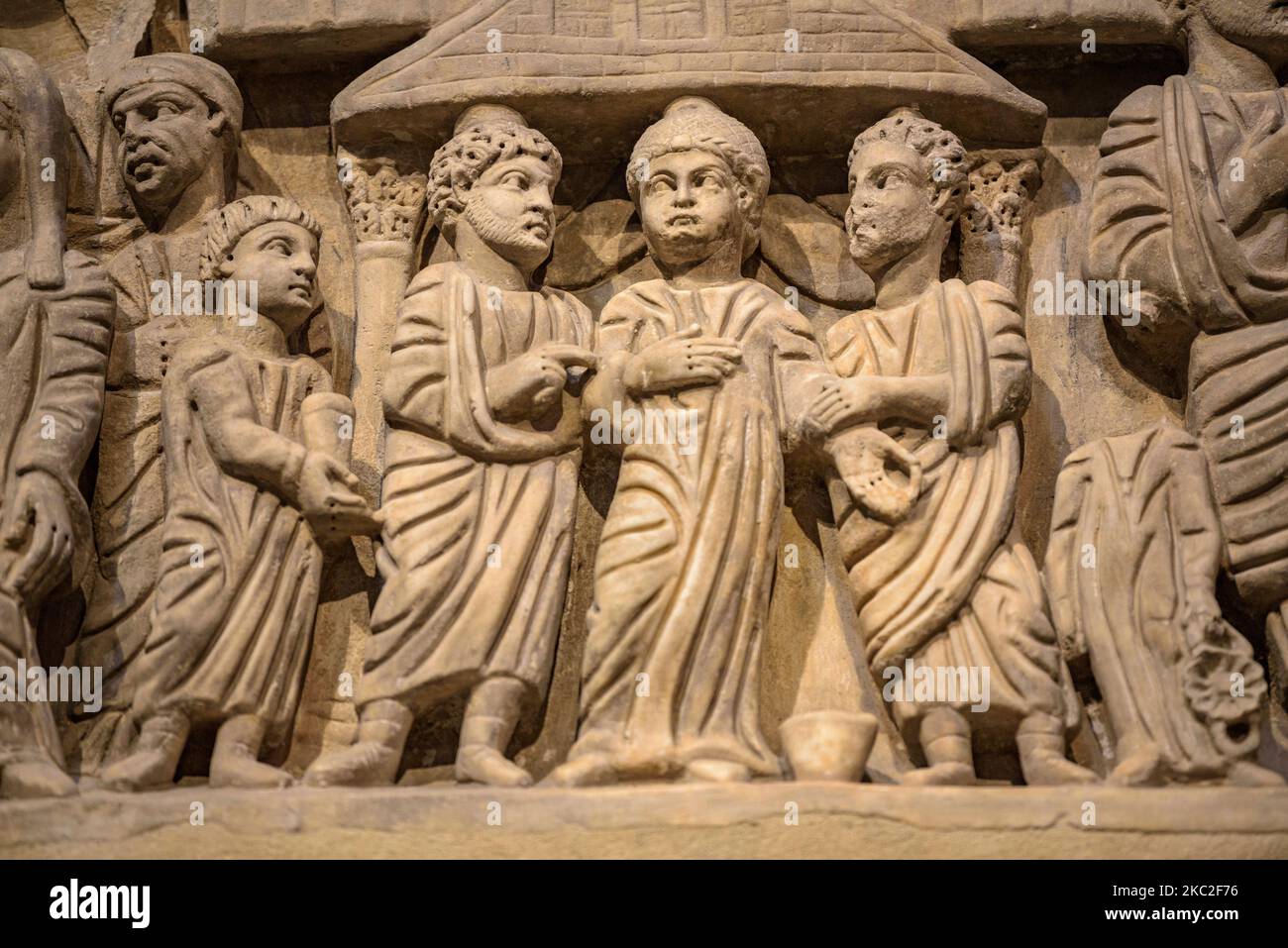 Roman sarcophagi from the 3rd-4th centuries AD inside the basilica of ...