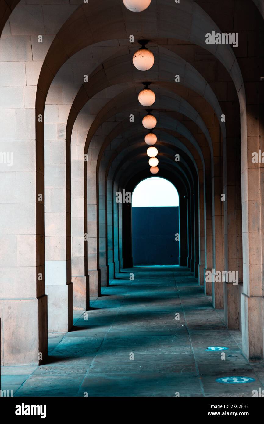 A vertical of the arches of Manchester Central Library in St. Peters ...