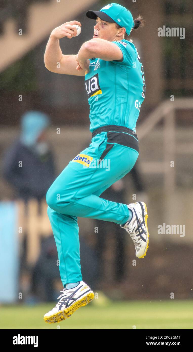 Grace Harris of the Heat balls during the Women's Big Bash League match ...