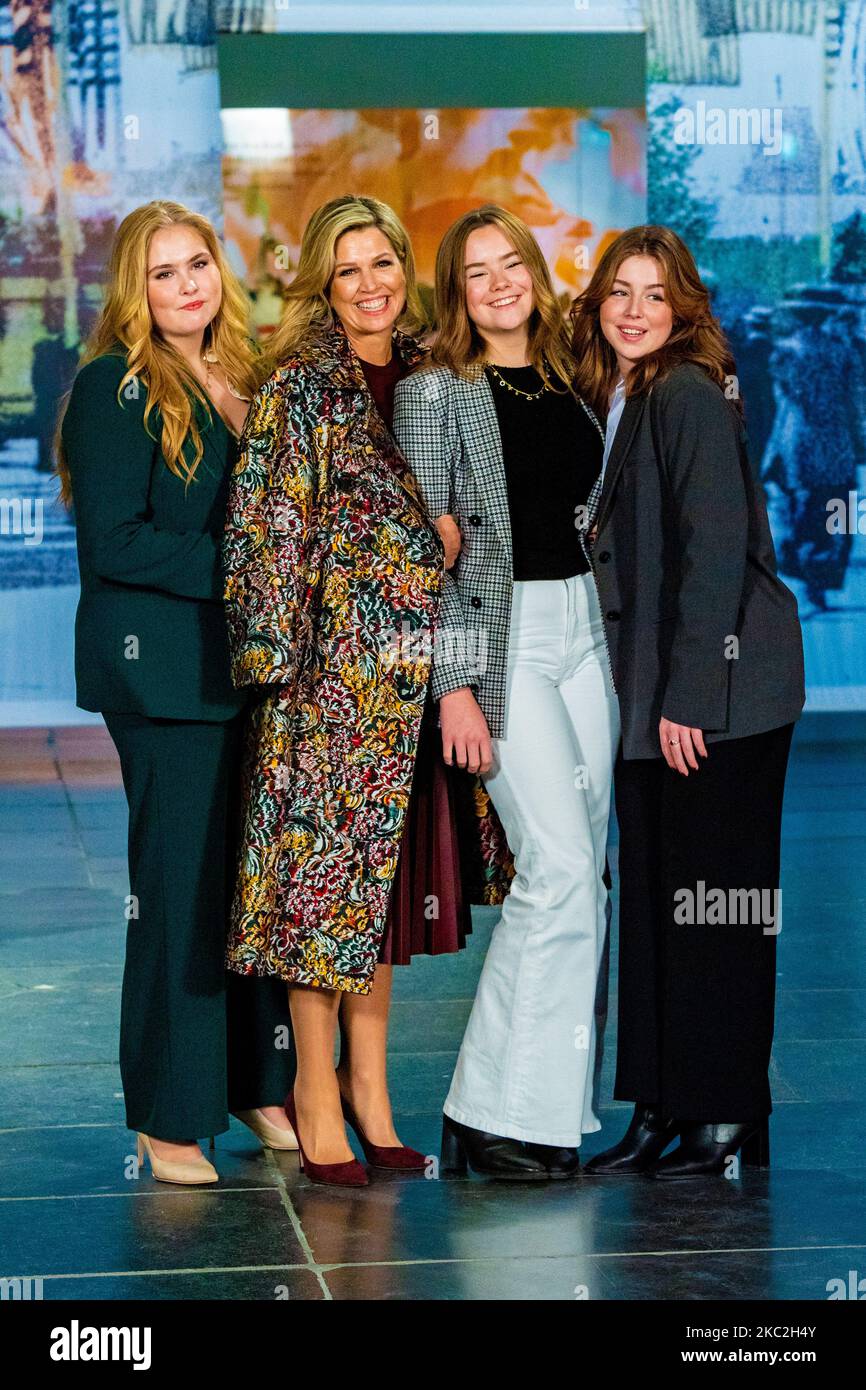 Queen Maxima of the Netherlands with Princess Amalia, Princess Alexia ...