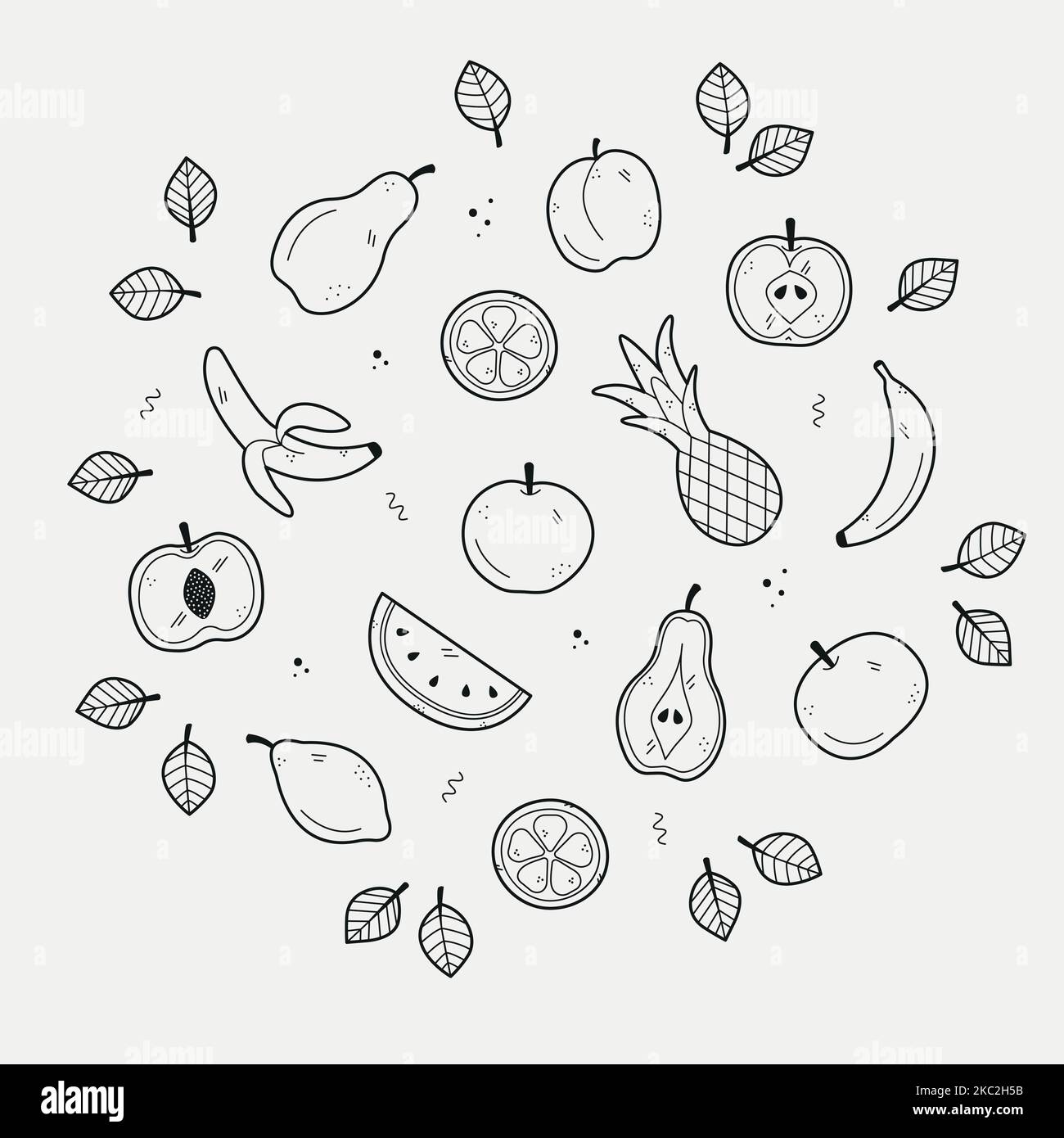 Fruits in cartoon style Stock Vector Images - Alamy