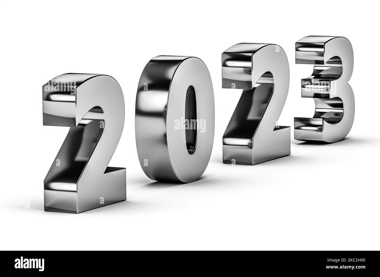 New year holiday concept in silver colors. Number 2023 isolated on ...