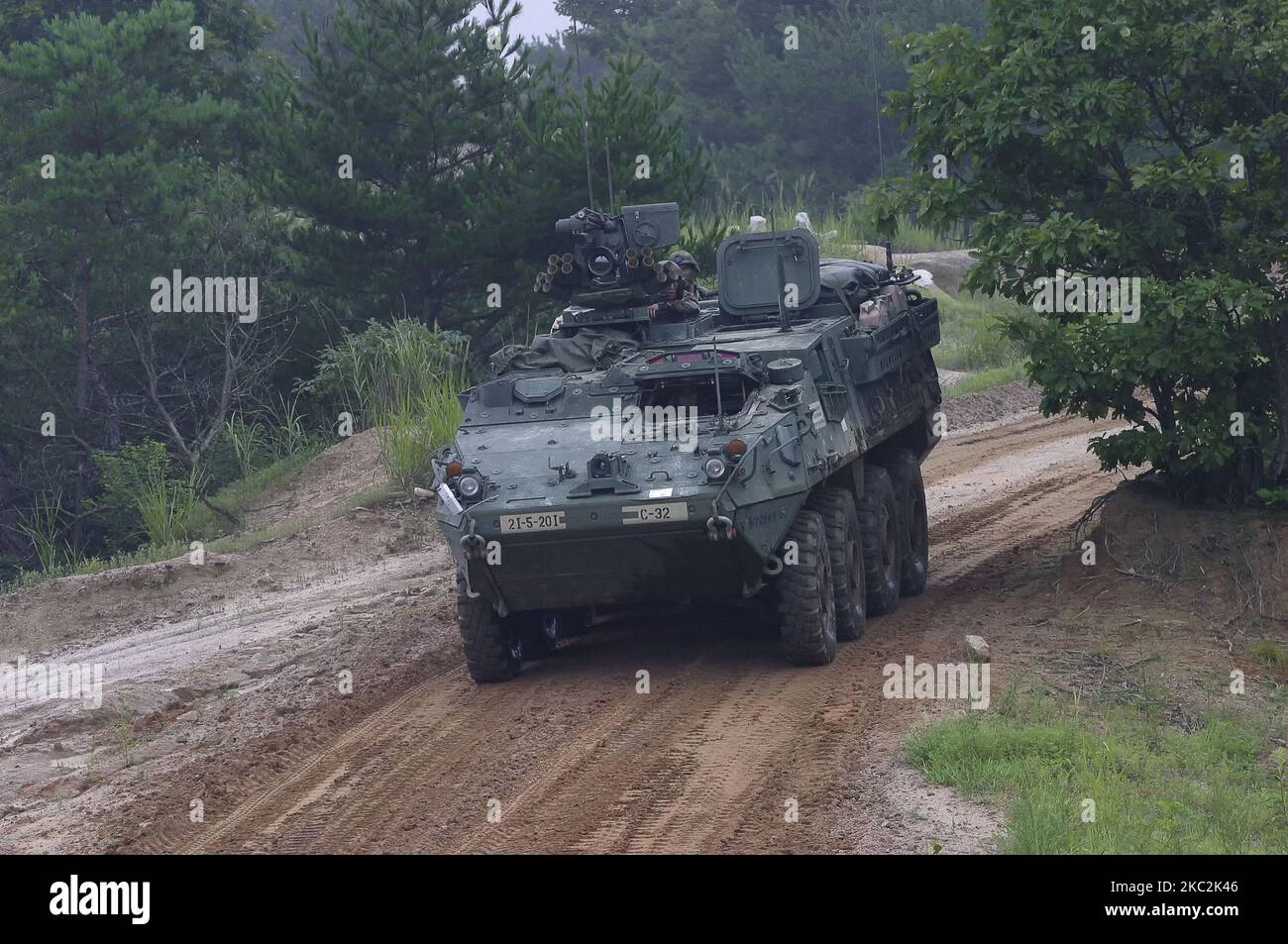 U.S. Military Stryker Brigade take part in an annual drill at Rodriguez ...