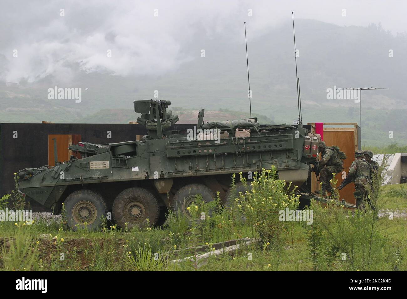 U.S. Military Stryker Brigade take part in an annual drill at Rodriguez ...
