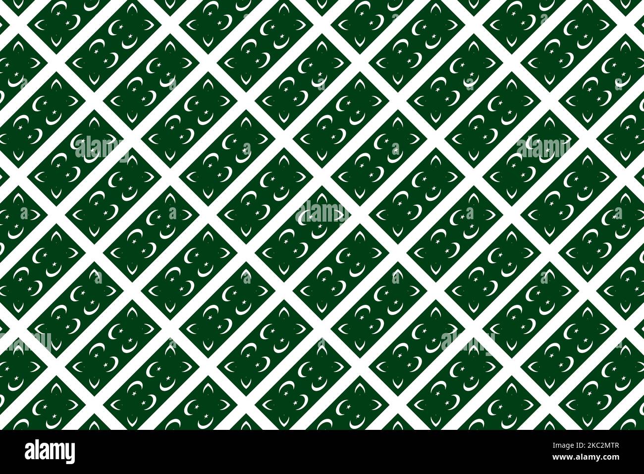 Geometric pattern in the colors of the national flag of Pakistan. The ...