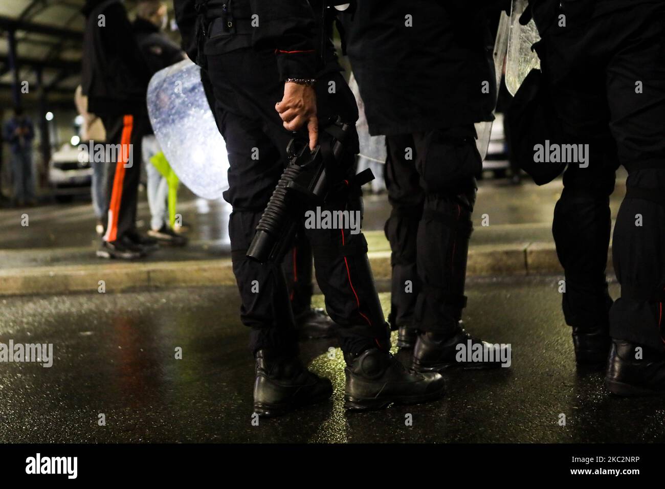 Riot police during anti-government demonstrations on October 26, 2020 ...