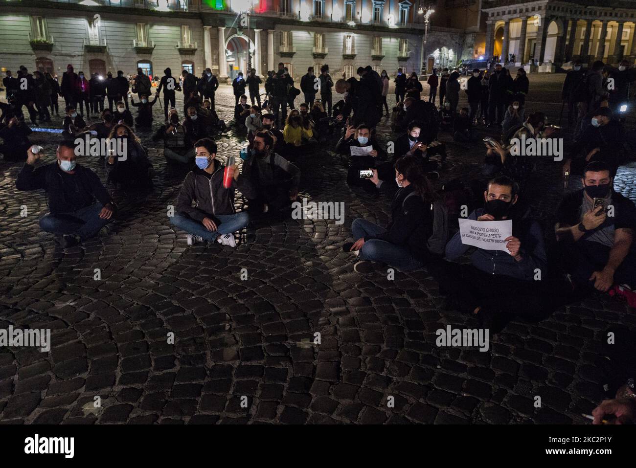 People take part in a demonstration against the COVID-19 lockdown in ...