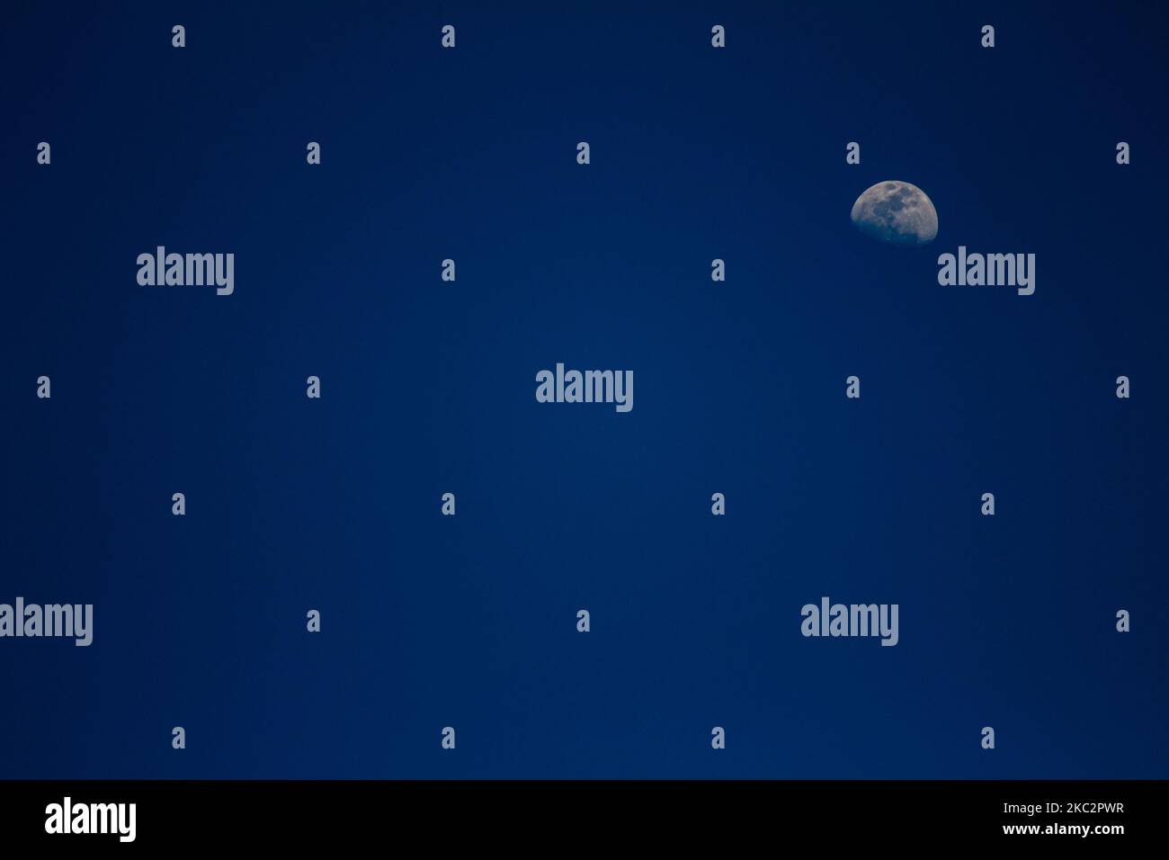 photo of the crescent moon with large negative space to write Stock ...