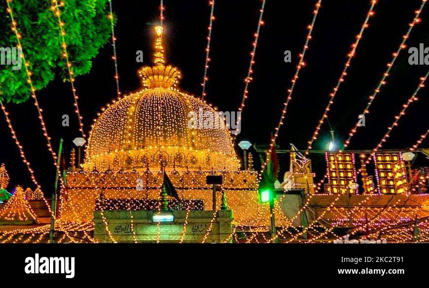 A view of illuminated shrine of Khwaja Moinuddin Chishti ahead of the ...