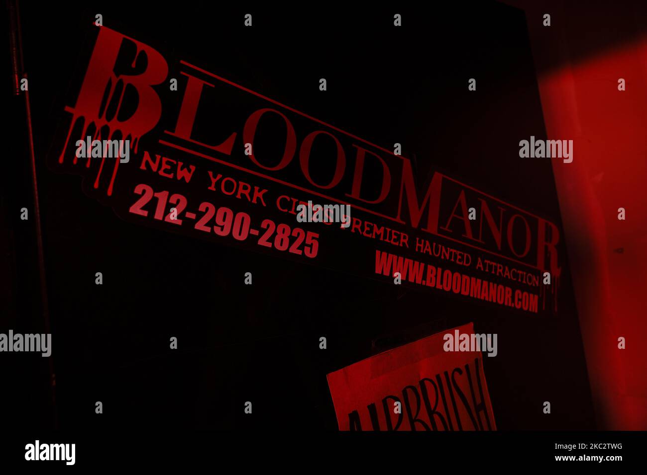 General view of Blood Manor Haunted Attraction in Soho area on October ...