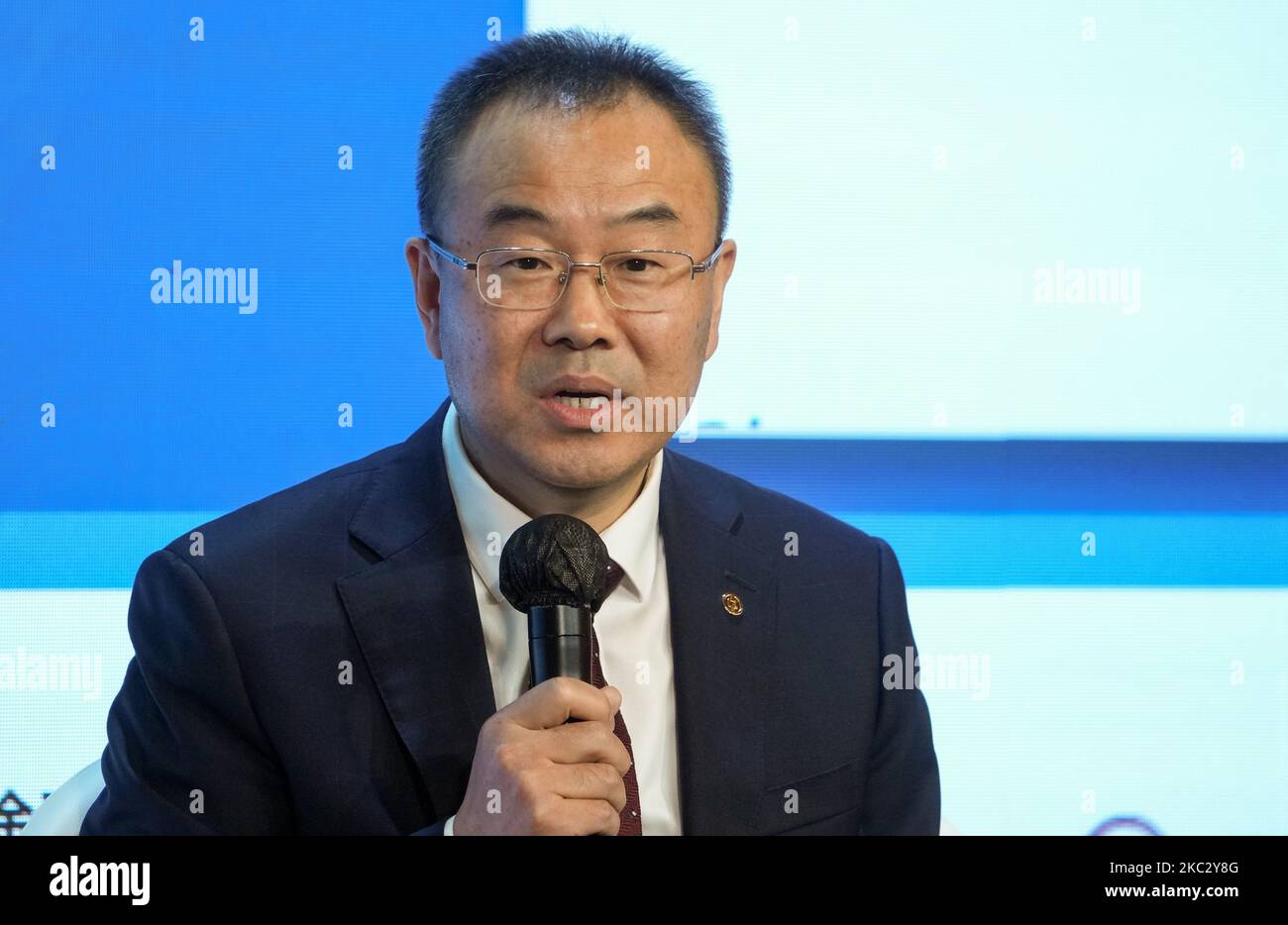 Liu Jin, President of Bank of China, attends Global Financial Leaders' Investment Summit at Four ...