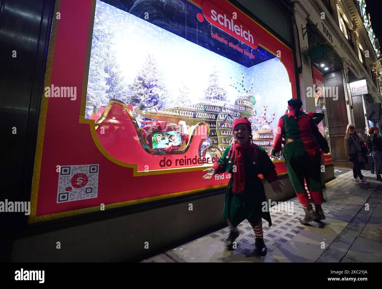 Hamleys staff during the unveiling of Hamleys Christmas windows in ...
