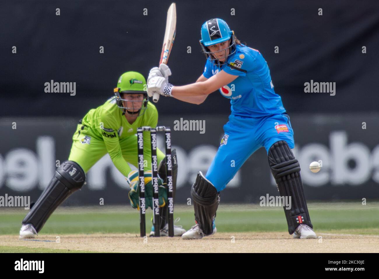 Laura Wolvaardt of the Strikers bats during the Women's Big Bash League ...