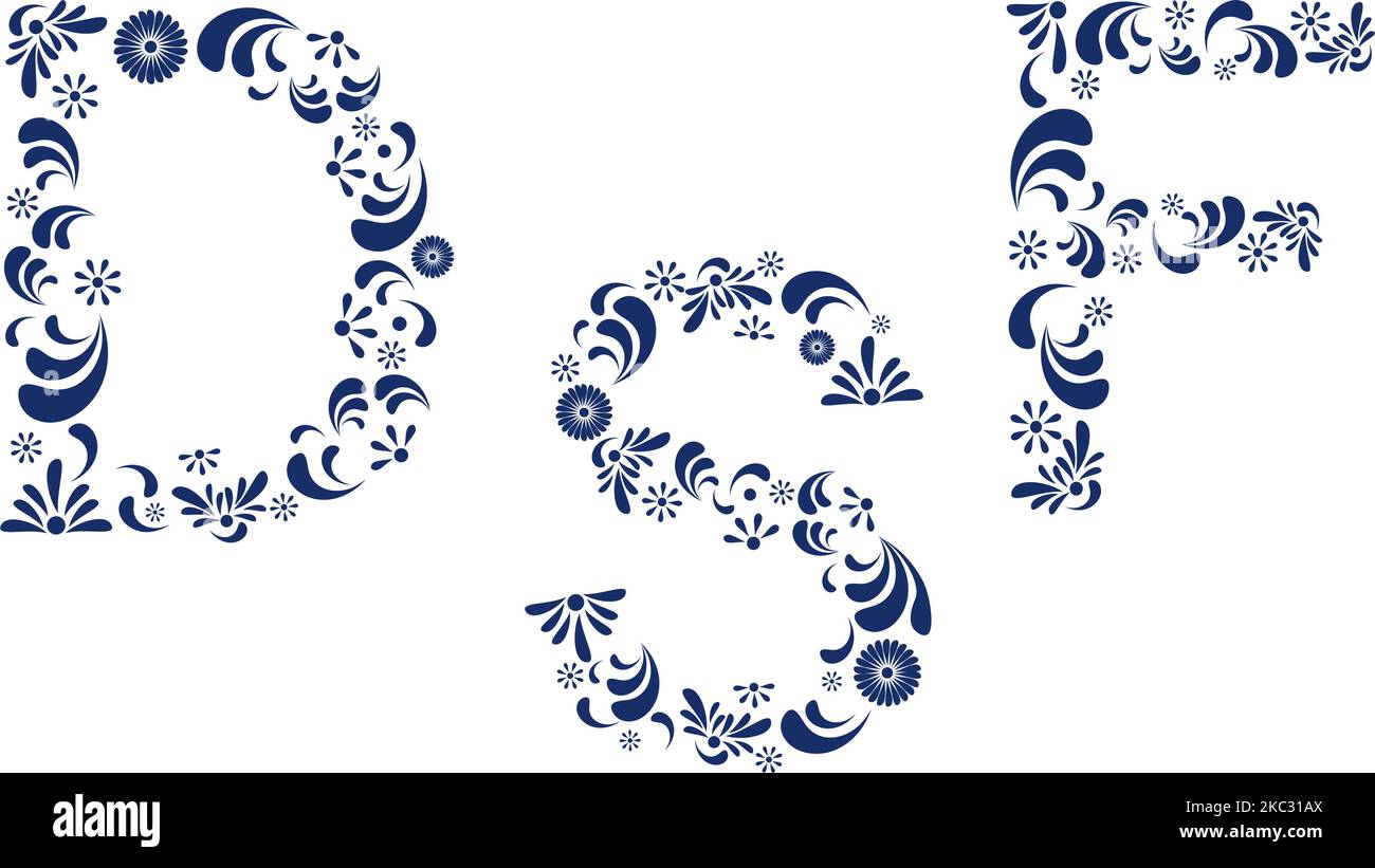 mexican art talavera alphabet letters set illustration in vector format ...