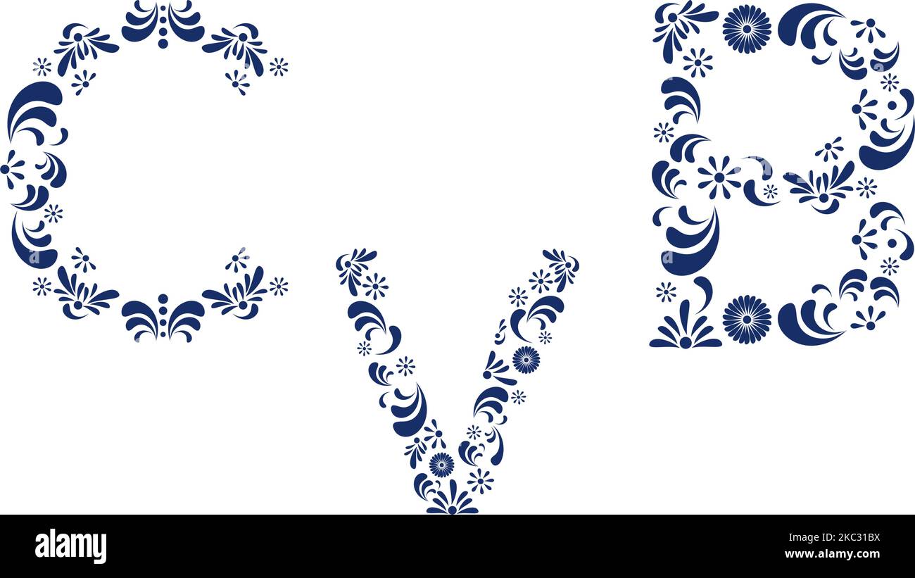 art mexican talavera alphabet letters set illustration in vector format ...