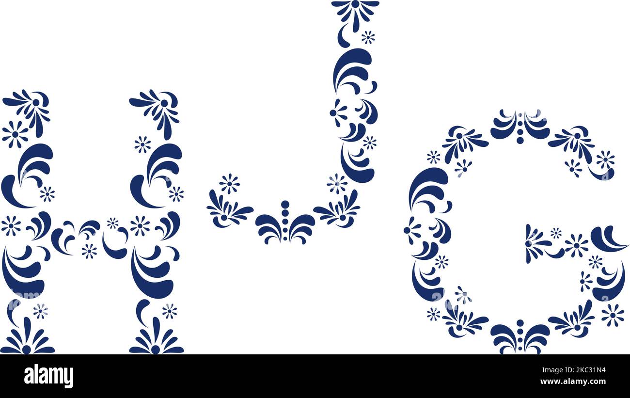 abstract mexican talavera alphabet letters set illustration in vector ...