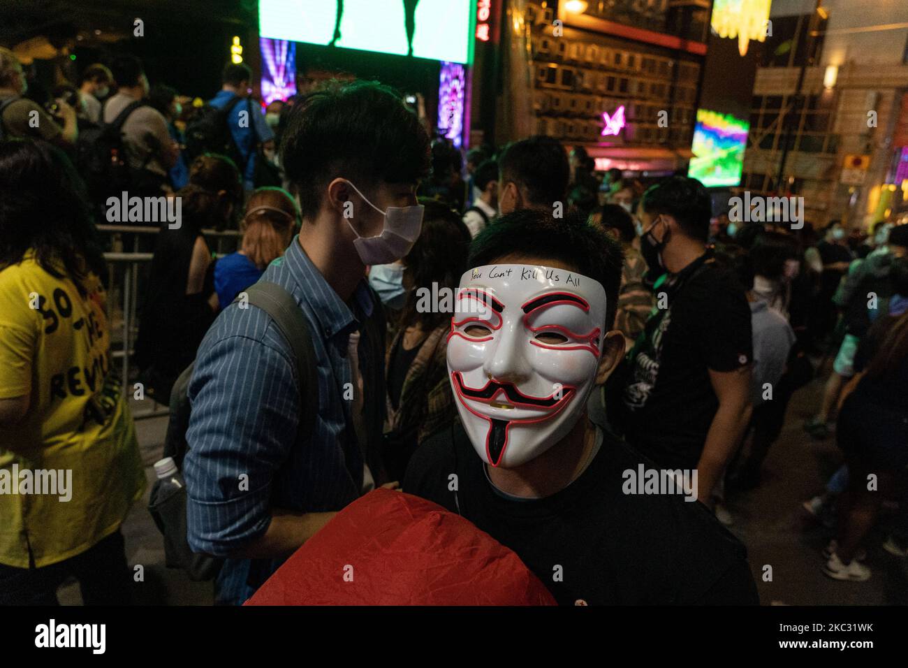 Revellers gathered in Hong Kong's entertainment district Lan Kwai Fong ...