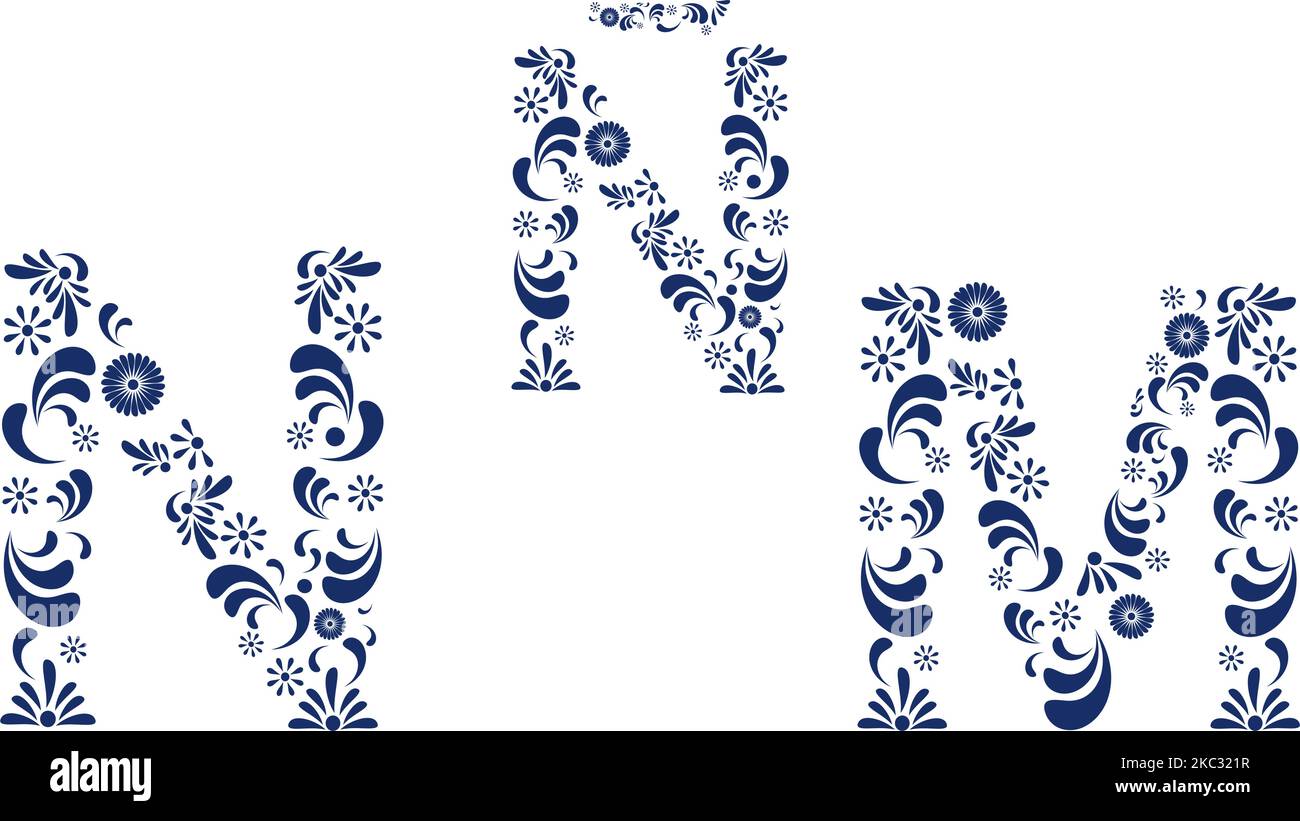 mexican talavera alphabet letters set illustration in vector format ...