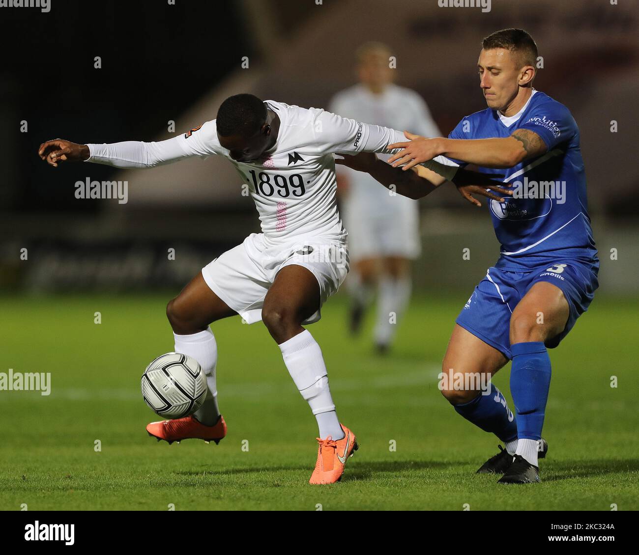 Torquay United's Aaron Nemane in action with Hartlepool United's David ...
